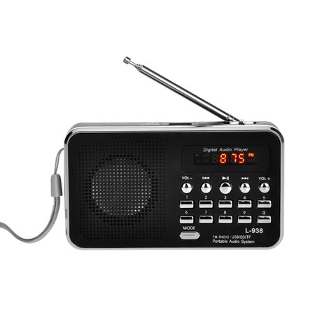 L-938 Mini FM Radio Digital Portable 3W Stereo Speaker MP3 Audio Player ...