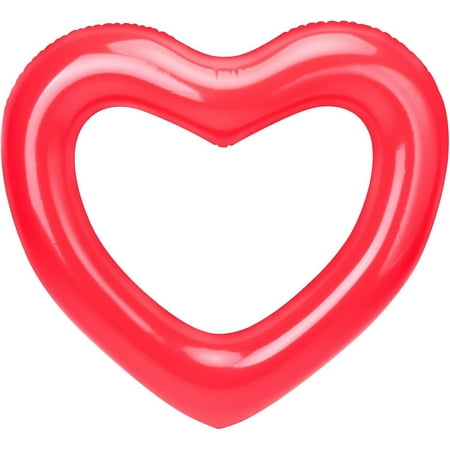 Inflatable Swim Rings, 47.3 X 39.4 Heart Shaped Swimming Pool Float ...