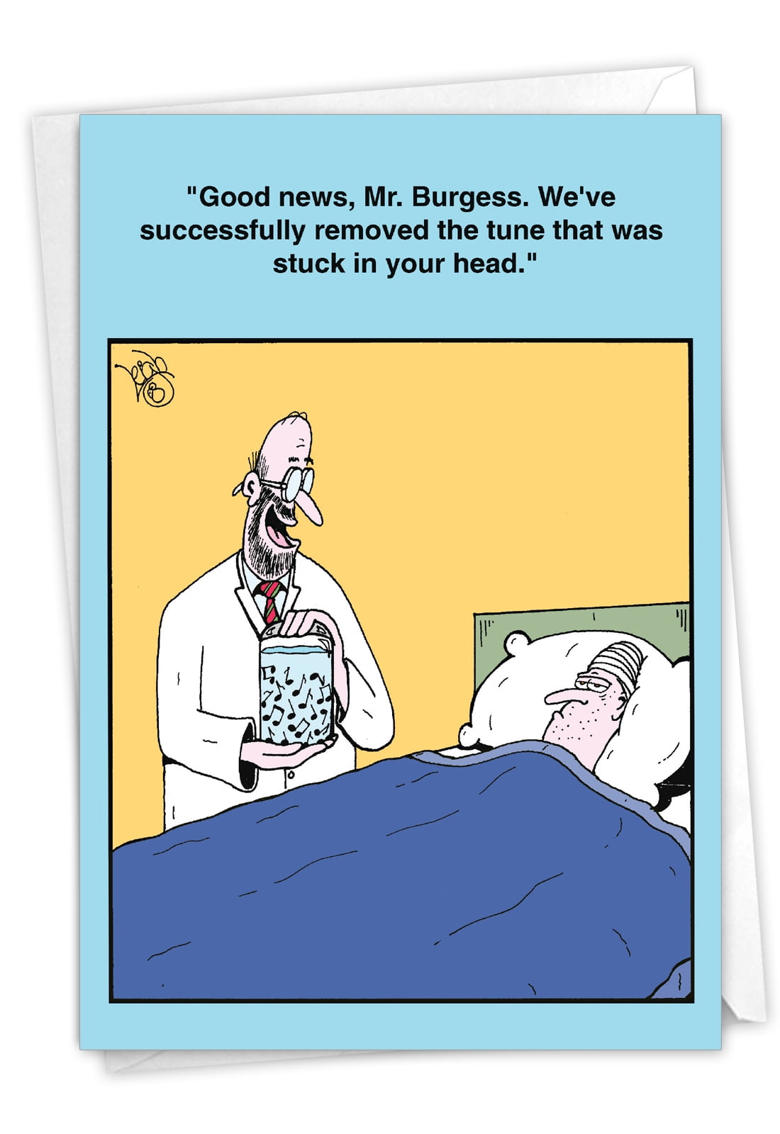 1 Funny Get Well Card with Envelope - Ear Worm Operation C3670GWG ...