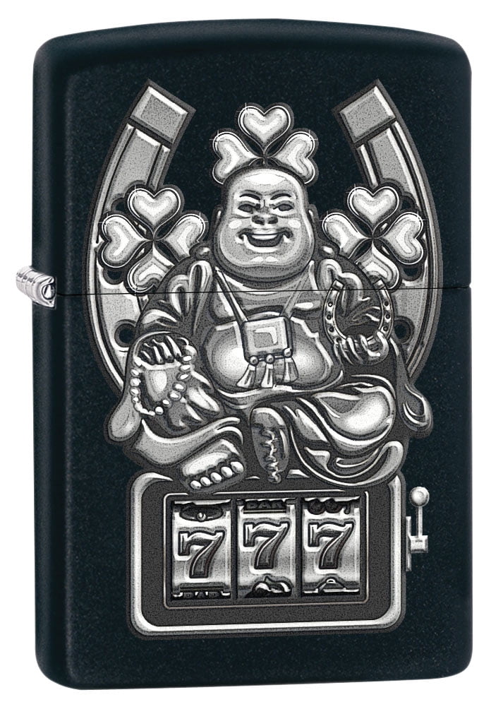 Zippo Lighter: Buddha and Lucky Symbols - Black Matte 80753 - Walmart.com