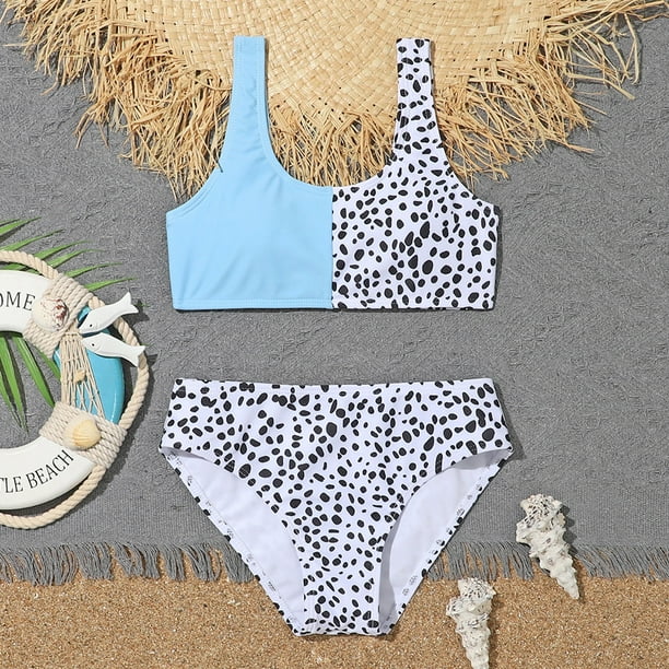 GYRATEDREAM 7-14T Child Girls 2 Piece Bikini Set Color Block Swimsuit ...