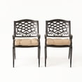 GDF Studio Juel Outdoor Dining Chair with Cushion (Set of 2), Hammered ...