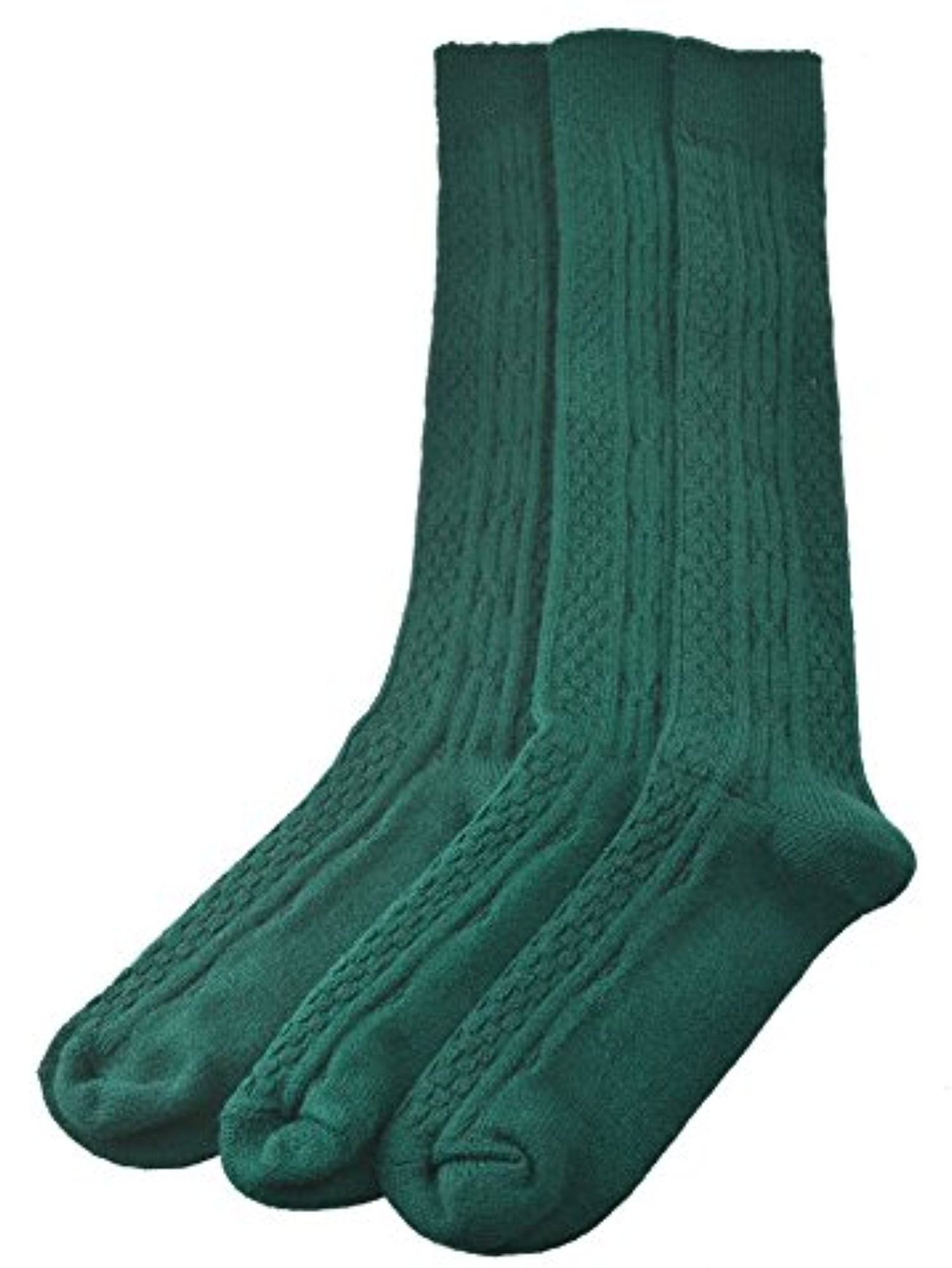 Girls Classic Cable Knit Acrylic Knee High Socks, 3 Pack (Little Girls ...