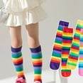 Girls Slouch Socks Children Striped Knee High Socks, Color Knee High ...
