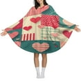 Colorful Heart Patchwork Pattern Blanket Oversized Wearable Hooded ...