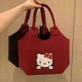 Cartoon Cat Travel Felt Bag Large Capacity Portable Tote Bag Shopping ...