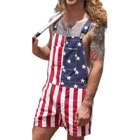 American Flag Overalls Men