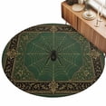Black Spiders 7' Round Rug for Living Room Conversation Area, Vintage ...