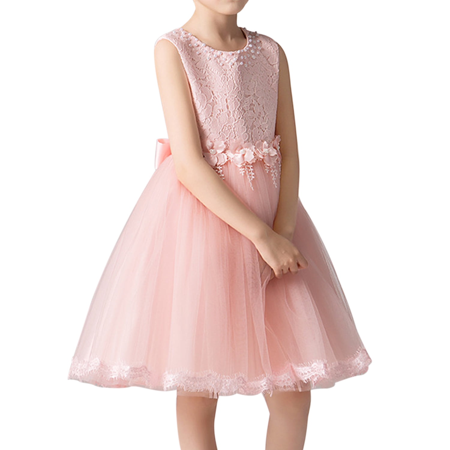 Click here for Ekids Flower Girls Dress Blush Belted Wedding Part... prices
