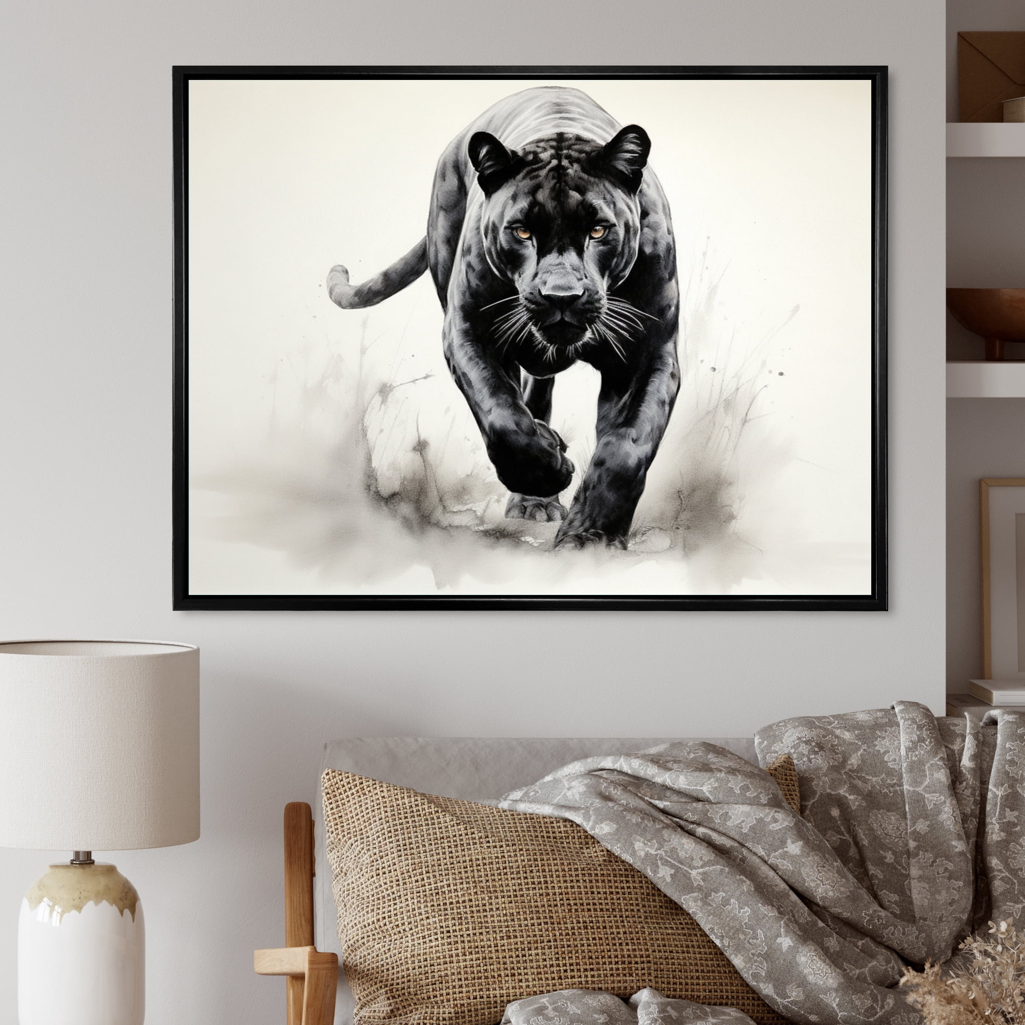 Click here for Designart Panther Framed Wall Art Decor  Panther A... prices