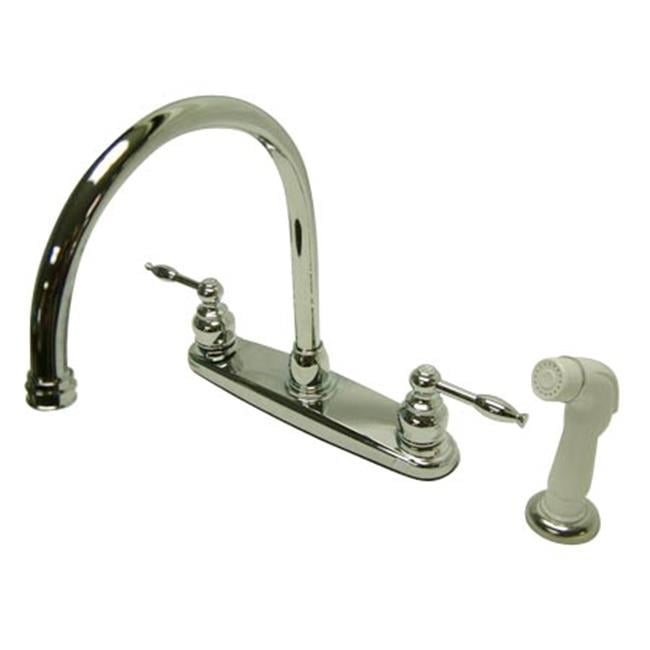 Kingston Brass 8 in. Goose Neck Kitchen Faucet - Polished Chrome ...