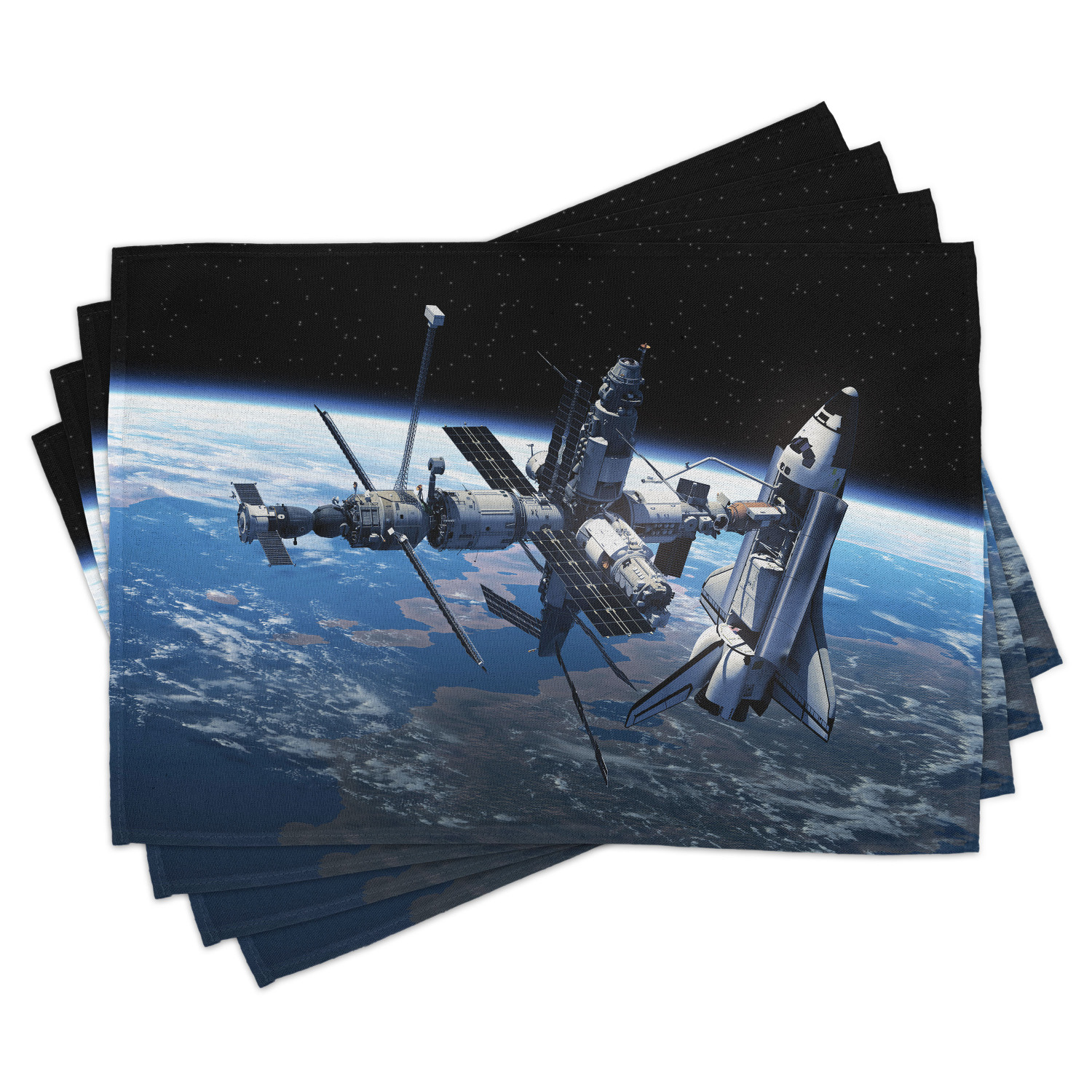 Ambesonne Outer Space Place Mats Set of 4, Cosmonaut Adventure ...
