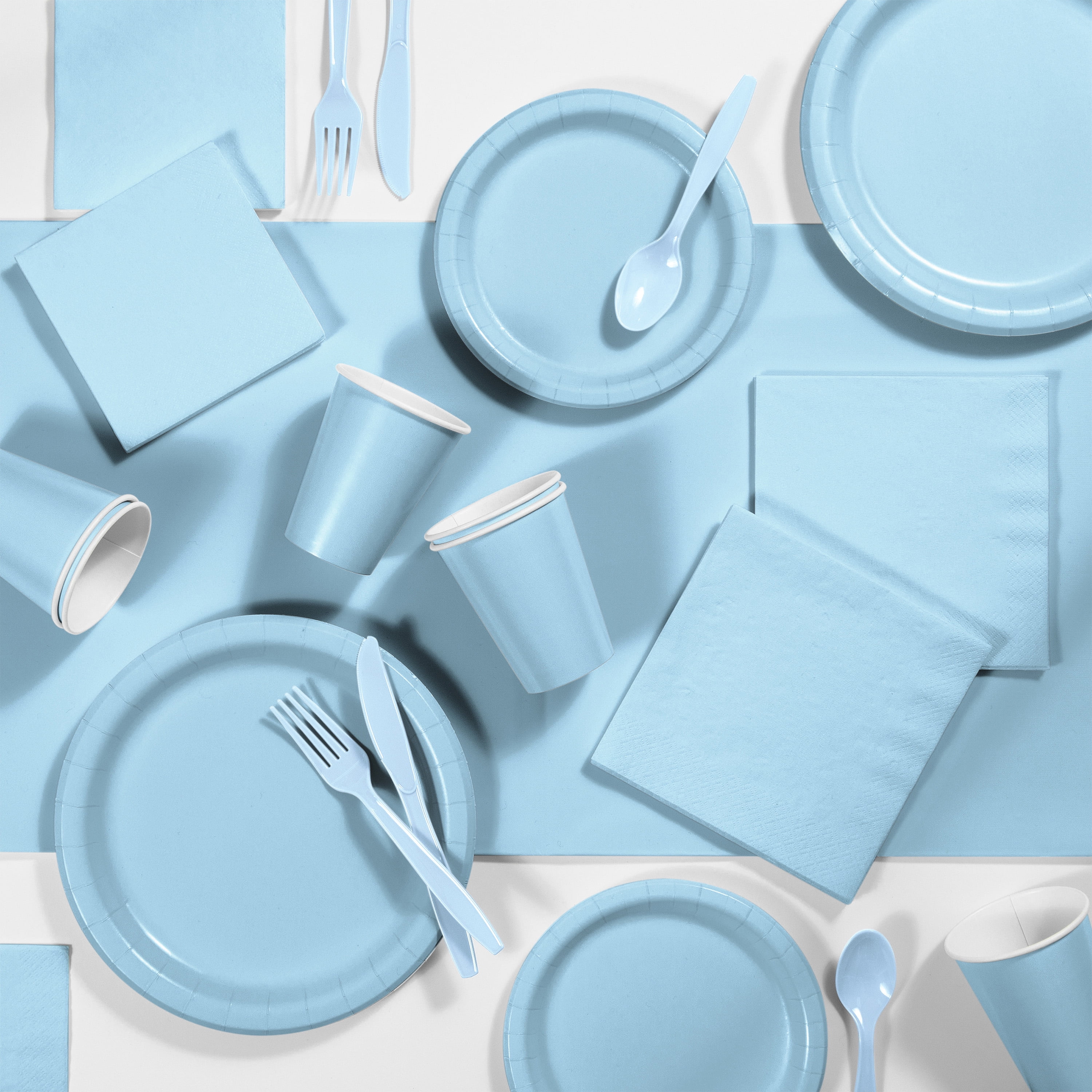 Pastel Blue Party Supplies Kit for 24 Guests - Walmart.com
