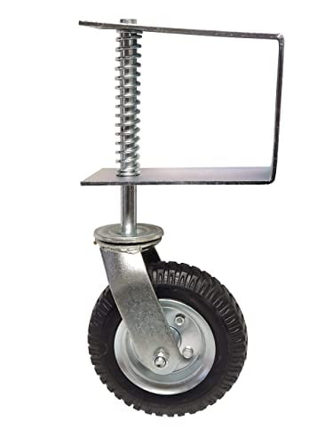 8" Flat-Free Tire Gate Wheel Suspension Spring-Loaded Gate Caster Wheel ...
