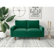 Kingway Furniture Almor Velvet Living Room Loveseat in Army Green ...