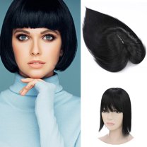 HAIRRO Human Hair Toppers For Women 100% Remy Topper With/Without Bangs ...