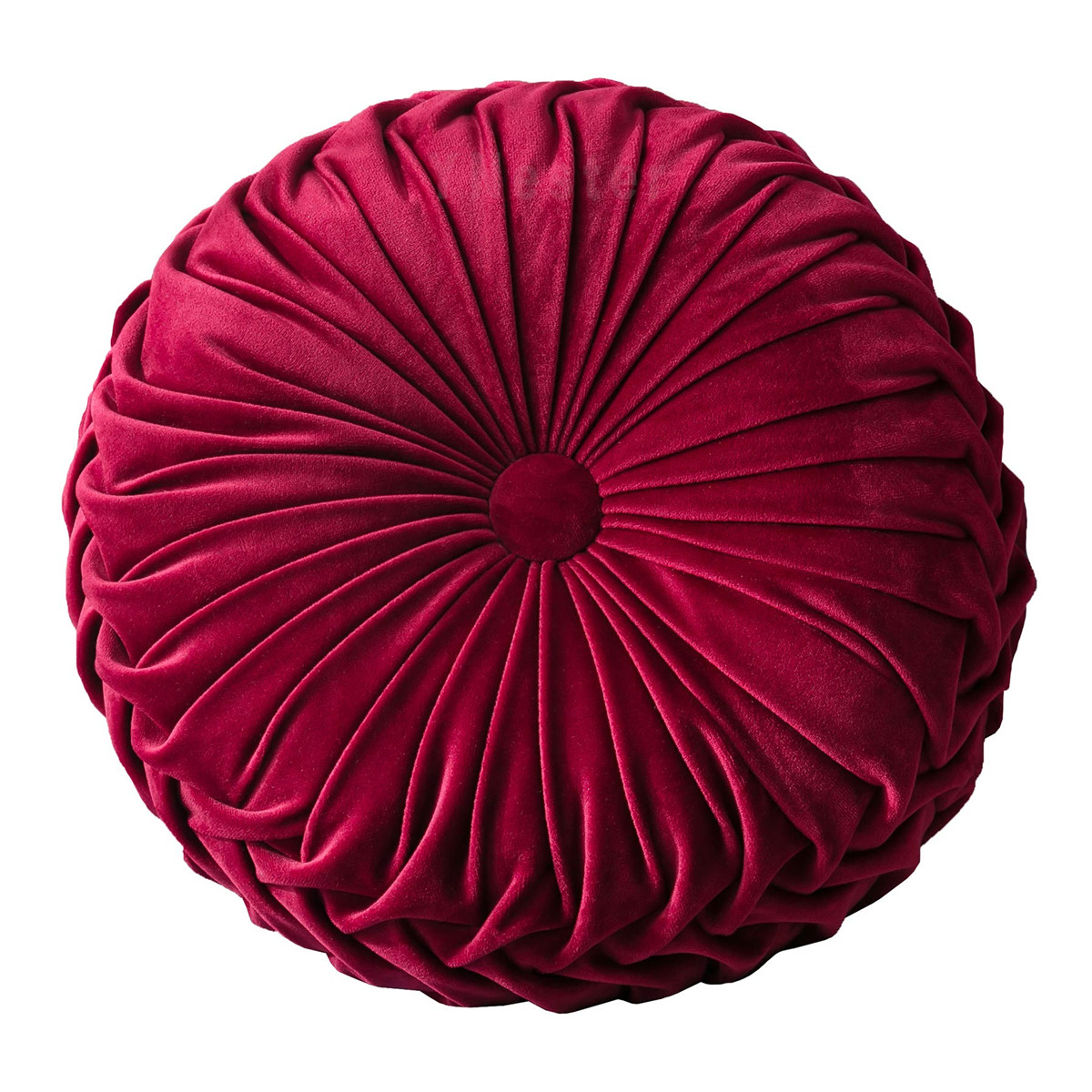 Round Cushions Pillows, Solid Color Velvet Chair Sofa Pumpkin Throw ...