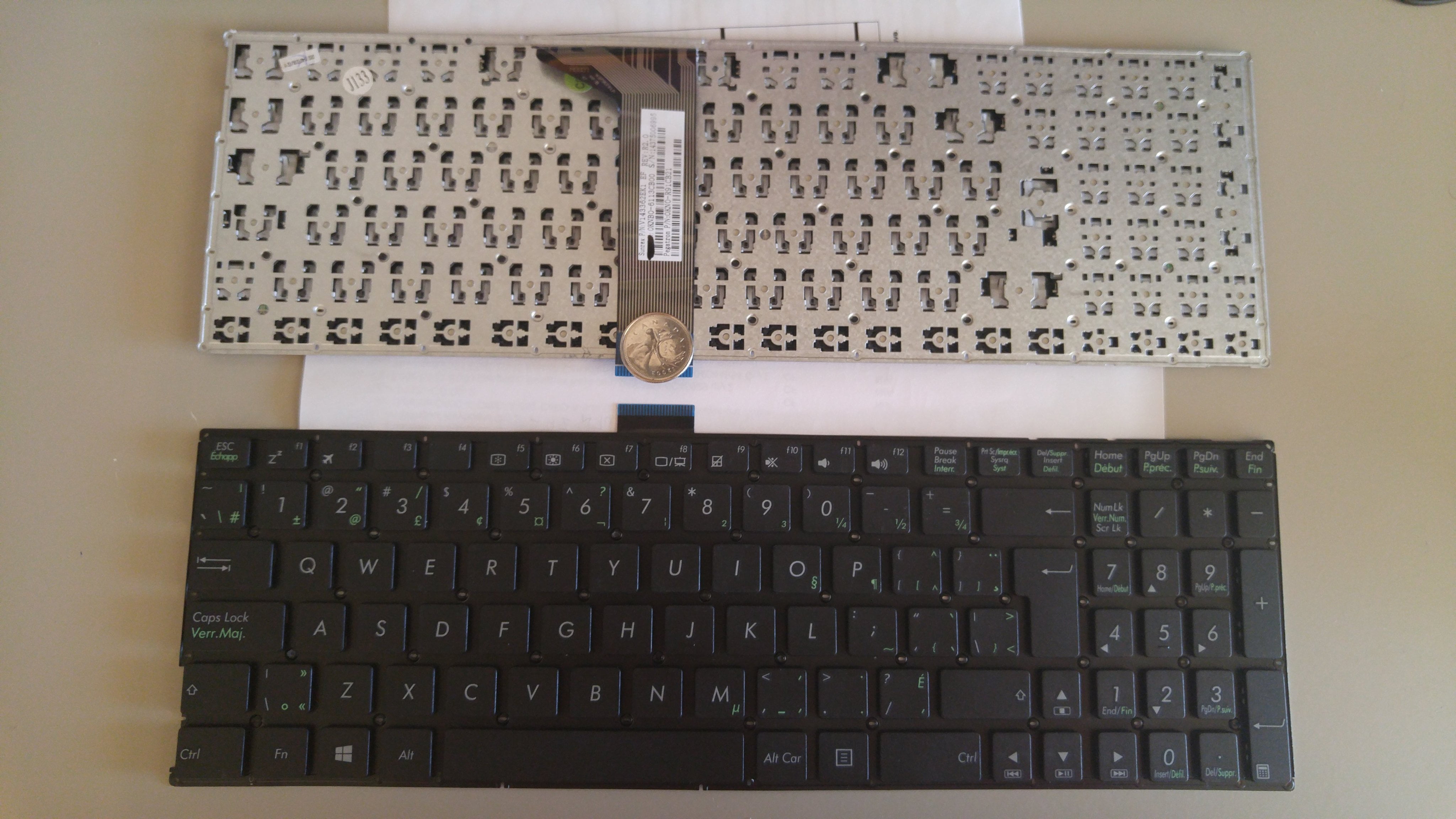 New ASUS K555 K555L K555Z Y583L R506L R51L Canadian Bilingual Keyboard ...