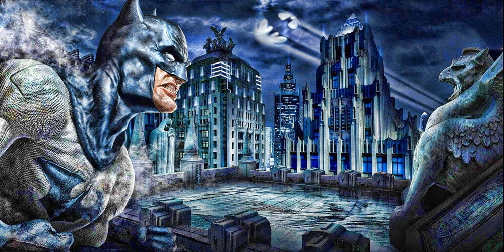 Batman Rooftop - CANVAS OR PRINT WALL ART - Walmart.com