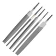6 Inch Resistant Steel Files 5pc Assorted Shapes Flat Round Half Round ...