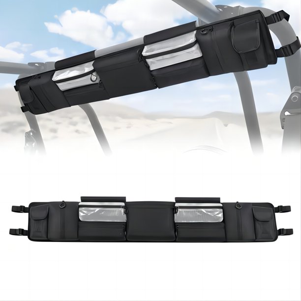 MICTUNING UTV Roll Cage Organizer, Cargo Rear Storage Bag Gear Tool Bag ...