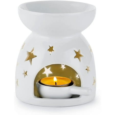BSTKEY Ceramic Wax Melt Burner with Candle Spoon, Star Pattern ...