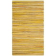SAFAVIEH Rag Fergal Striped Cotton Area Rug, Yellow/Multi, 3' x 5 ...