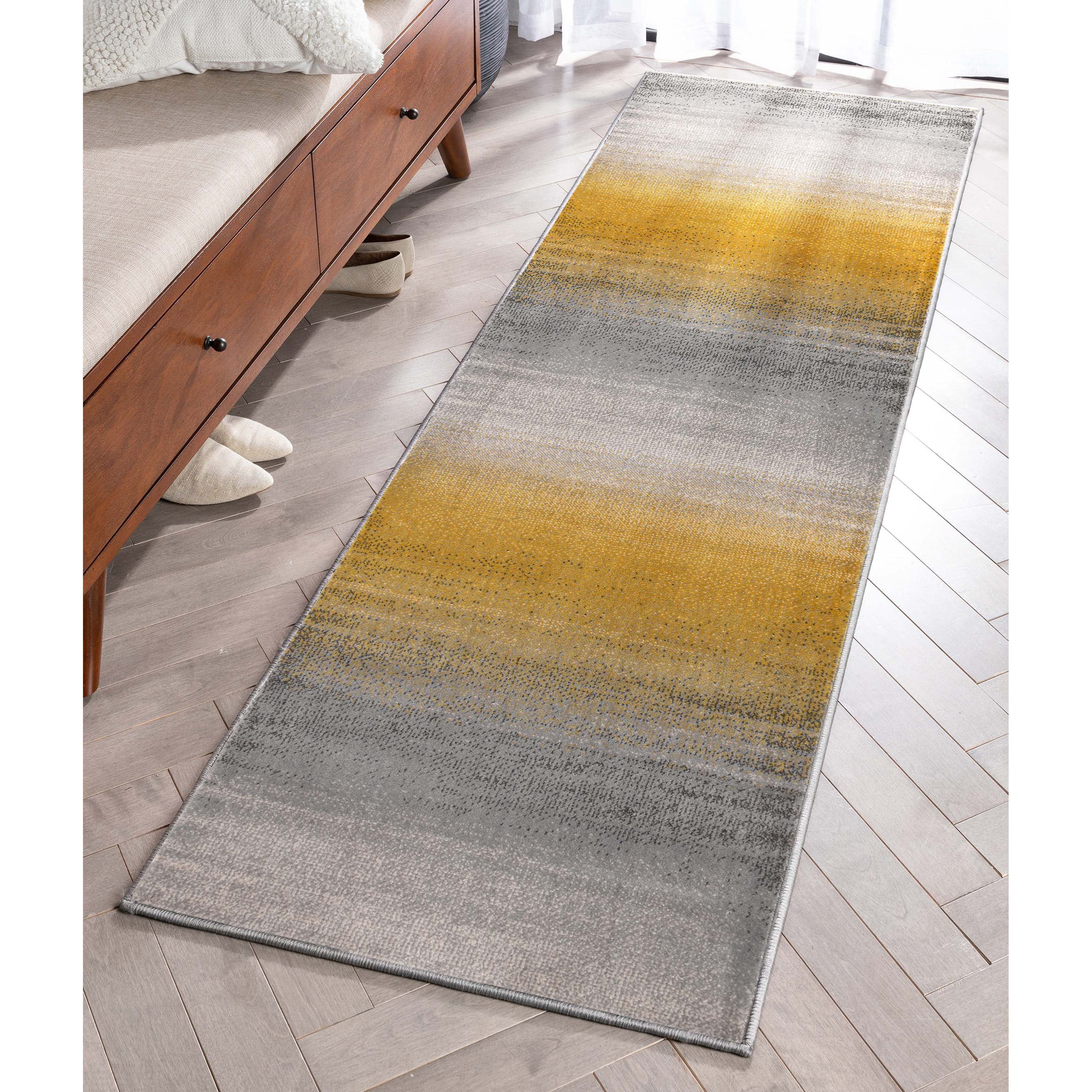 Well Woven Yaro Yellow Abstract Geometric Pattern 2x7 (2'3" x 7'3 ...