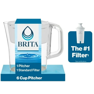 Brita Slim Water Pitcher with 1 Filter, BPA Free, White, 5 Cup ...