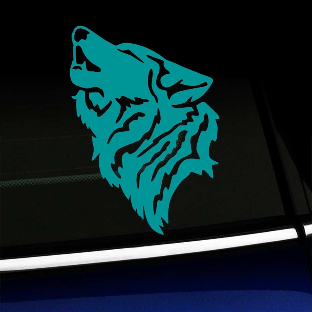 Wolf - Vinyl Decal - Choose Color - [TURQUOISE] - Walmart.com