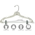 Clear Plastic Combo Hangers, Box of 50 Flat Ladies Hangers with ...
