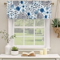Abstract Circles 2 Panels Kitchen Valance, Modern Minimalist Navy Blue ...
