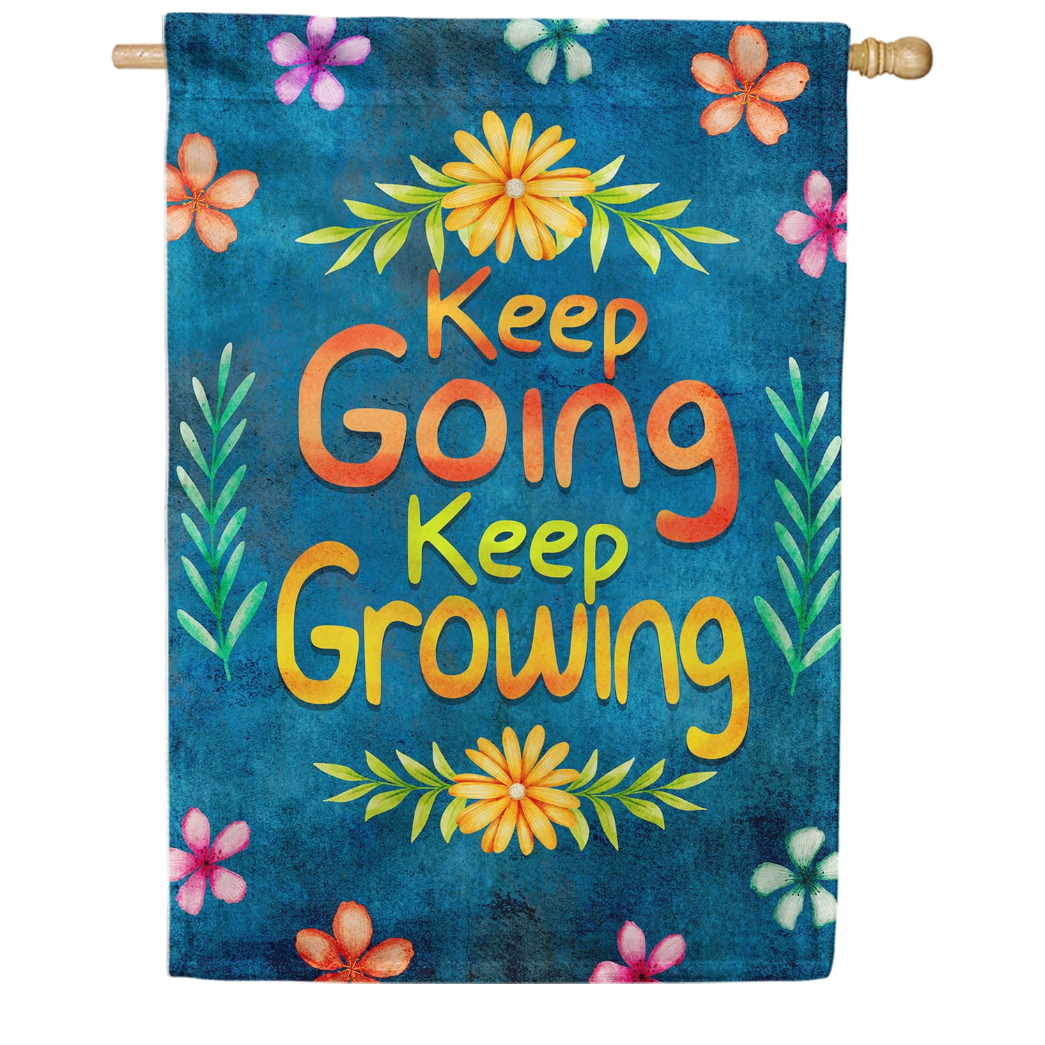 America Forever Keep Going Keep Growing Inspirational House Flag 28 x ...