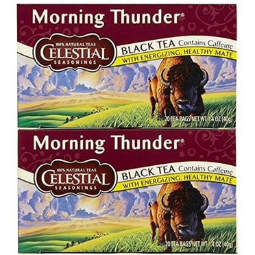 Celestial Seasonings Morning Thunder Tea Bags - 20 Count (Pack Of 2 ...