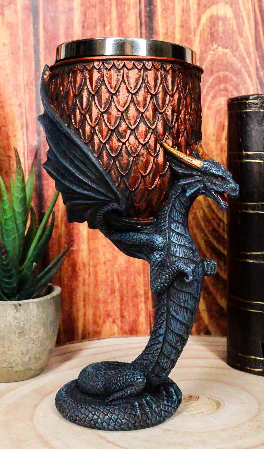 Dragon Scales With Servant Winged Drake Stem Base Drinking Wine Goblet ...