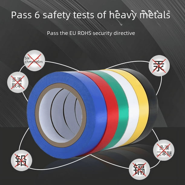 Cinta aisladora negra, resistente al agua, muy adhesiva, de PVC, para aislamiento eléctrico ...