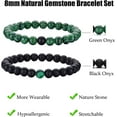 CUKIXA Tiger Eye Bracelet For Men 8MM Natural Stone Stretch Adjustable ...