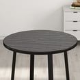 INO Design Mid-Century Modern 35'' Inch Round Grey Wooden Dining Table ...