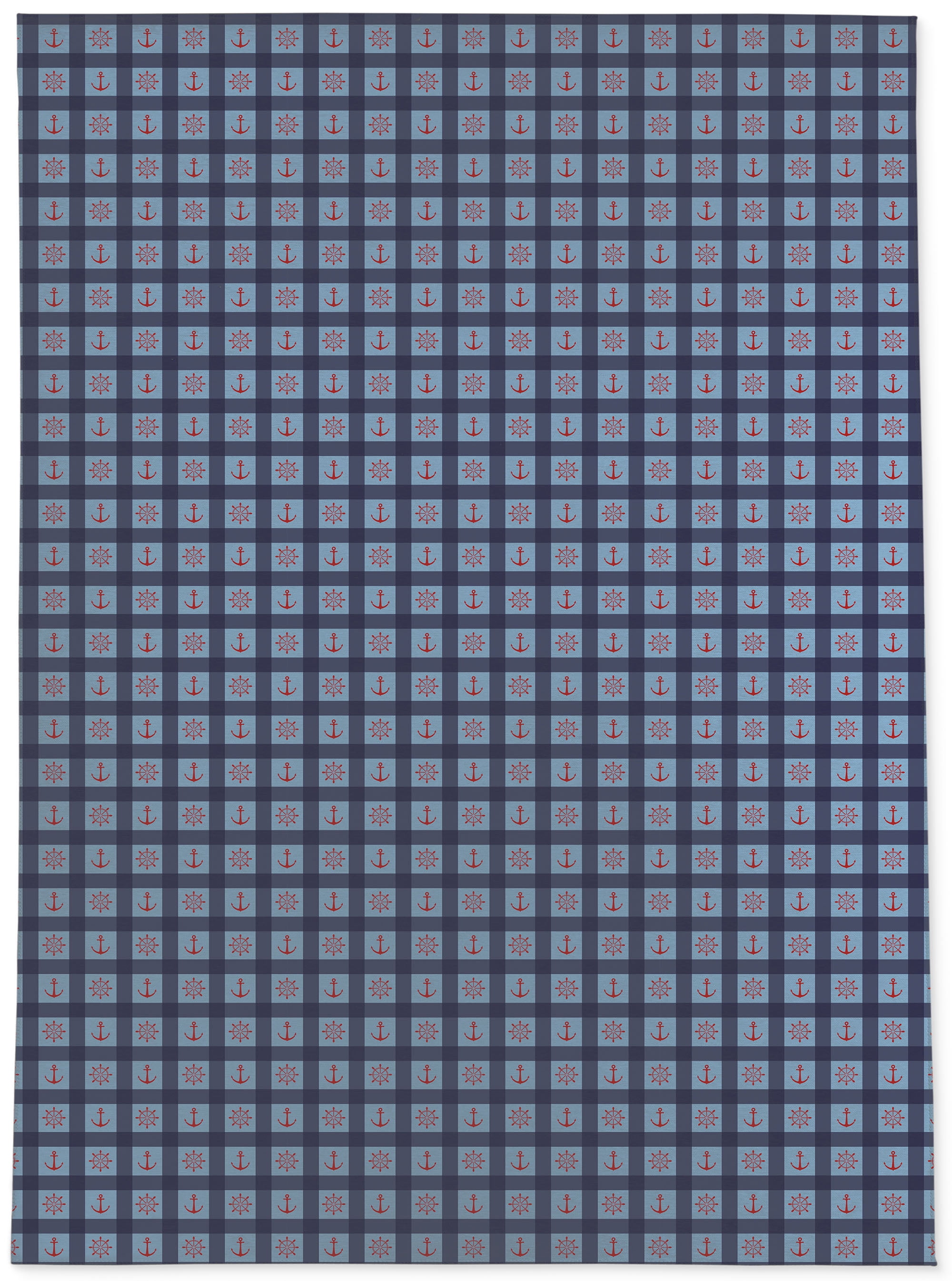ANCHOR GALORE LIGHT BLUE AND RED Outdoor Rug By Kavka Designs - Walmart.com