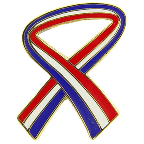 USA Red White & Blue Ribbon Pin 1" - Walmart.com - Walmart.com