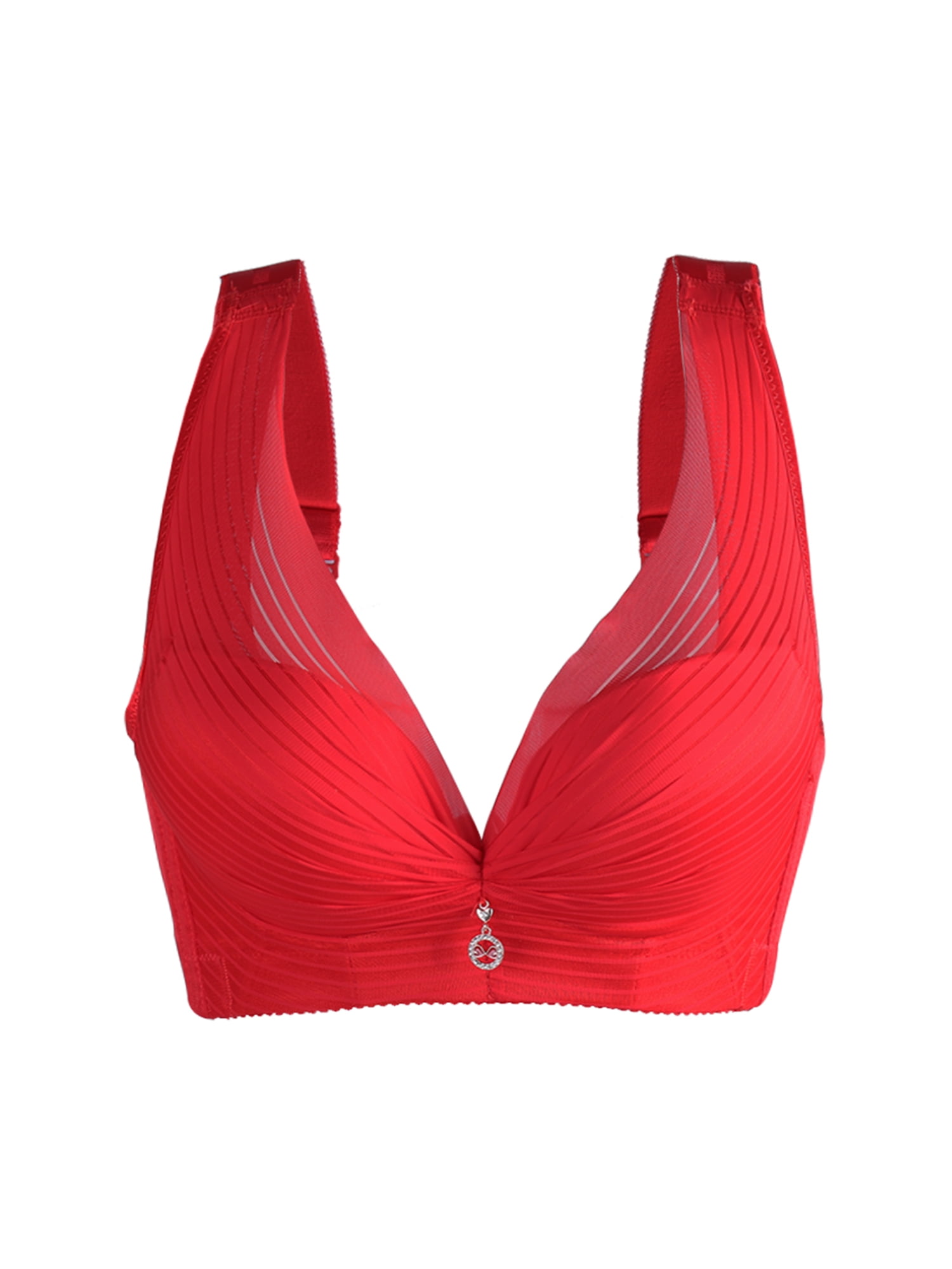 Allegra K Women's Ruched Front Plus Size Full Coverage Padded Cami Bra ...