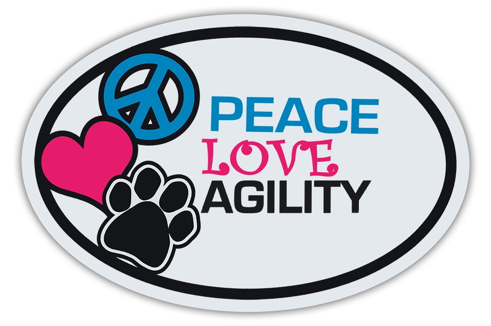 Oval Dog Magnets: Peace, Love, Agility | Cars, Trucks, Refrigerators ...