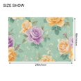 BZSMCE Rose Green Background Pattern Pattern 2-Piece Non-Slip Absorbent ...