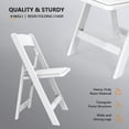 VINGLI 4 Pack Folding Chairs, White Resin Plastic, Outdoor, 350 lbs ...