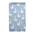 Blue Lily Floret Pattern Door Curtain Sheer Privacy Light Filtering ...