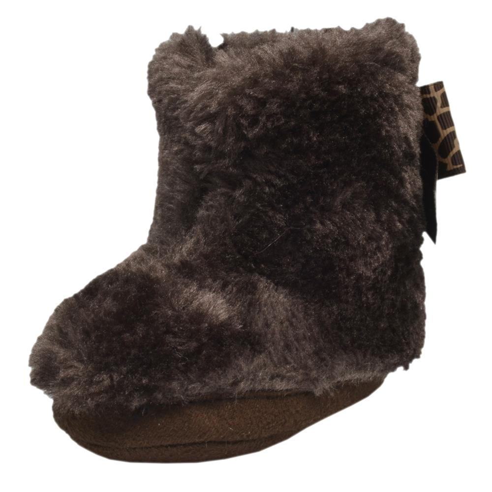Stepping Stones Baby Girls 3-12 Months Faux Fur Booties Brown 3-6 ...