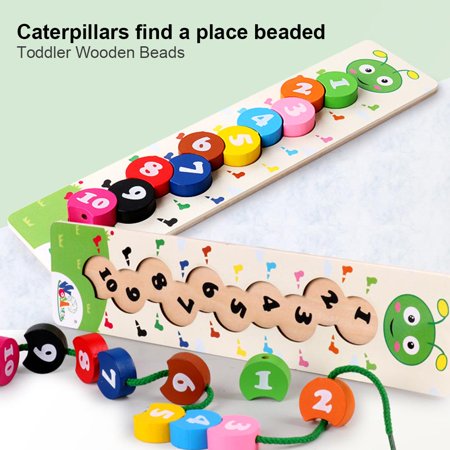 Wooden Lacing Toy Number Learning Color Recognition Wooden Puzzles ...