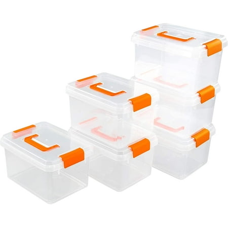 Clear Plastic Storage Bin with Lids, Set of 6 Latch Boxes | Walmart Canada