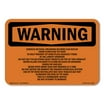 OSHA WARNING Sign - Tip-Over Hazard Do Not Attempt To Remove | Aluminum ...