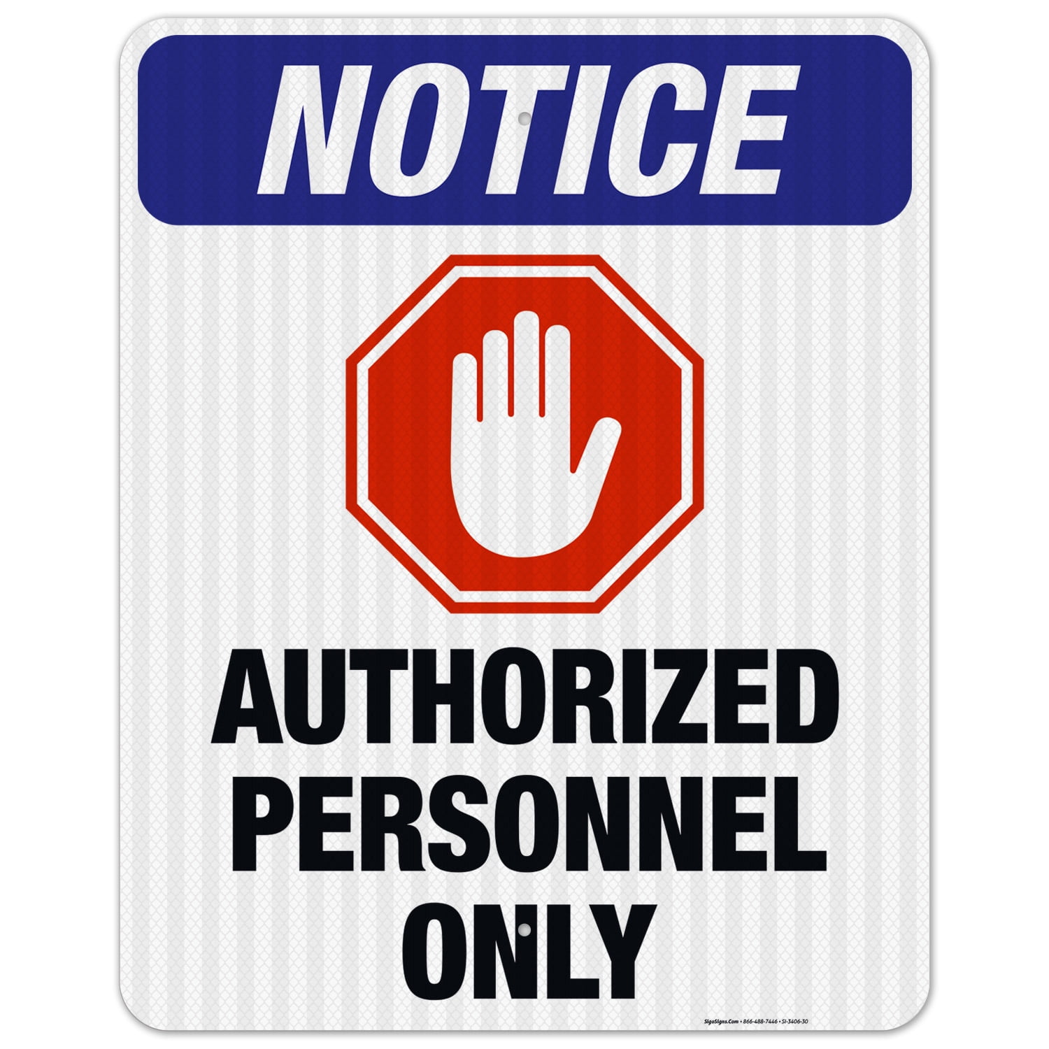 Authorized Personnel Only With Red Hand Warning Sign, OSHA Sign, 24x30 ...